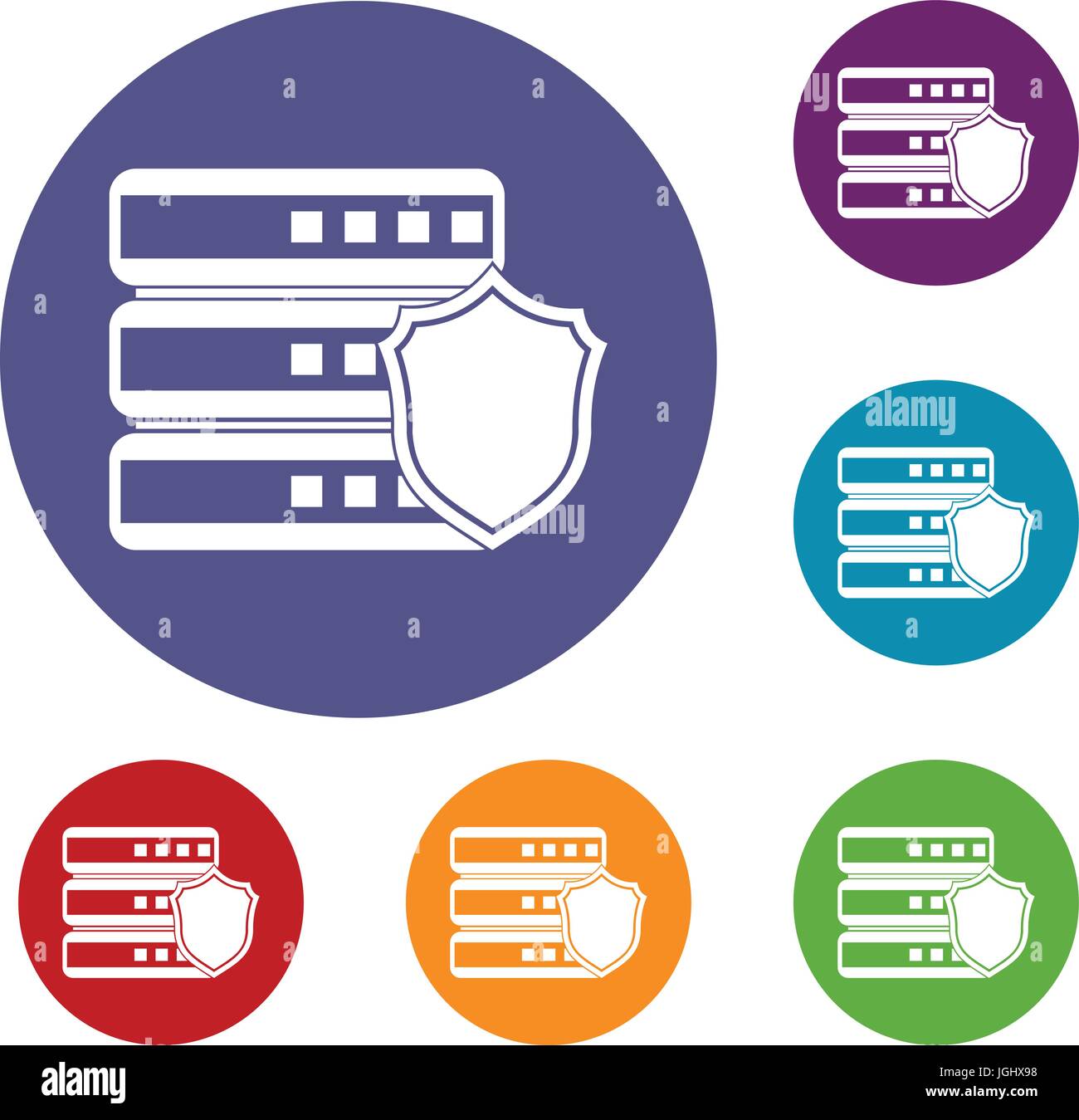 Database with gray shield icons set Stock Vector Image & Art - Alamy