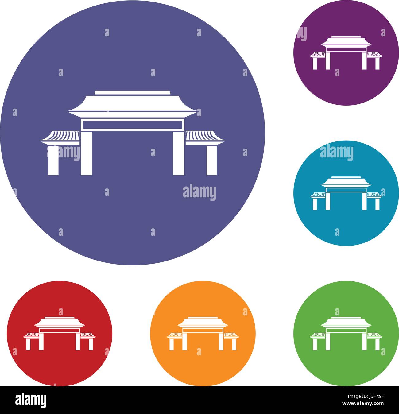 Pagoda icons set Stock Vector Image & Art - Alamy
