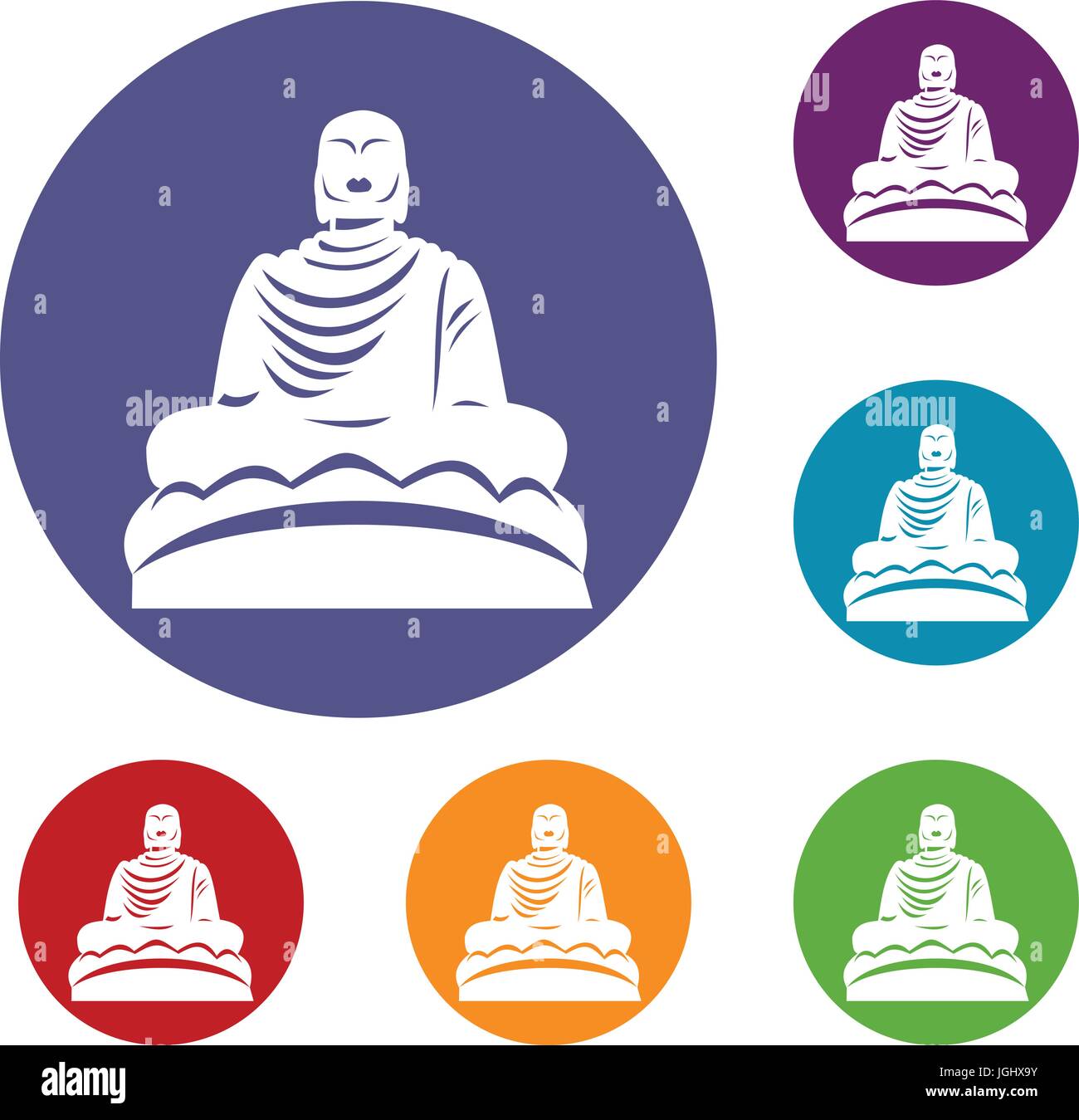 Buddha statue icons set Stock Vector Image & Art - Alamy