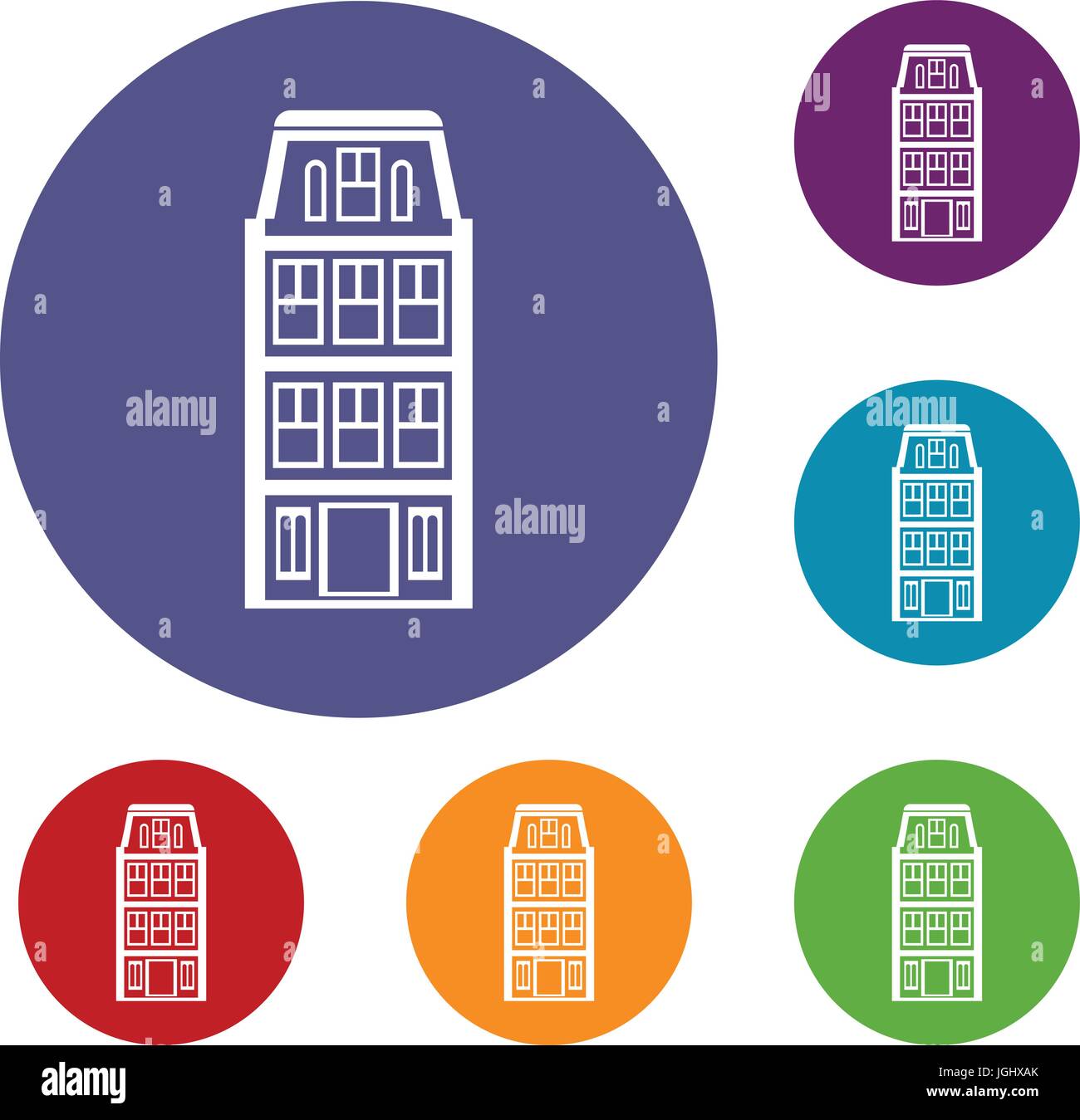Dutch houses icons set Stock Vector Image & Art - Alamy
