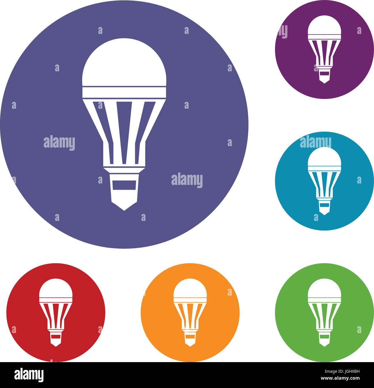 Led bulb icons set Stock Vector Image & Art - Alamy