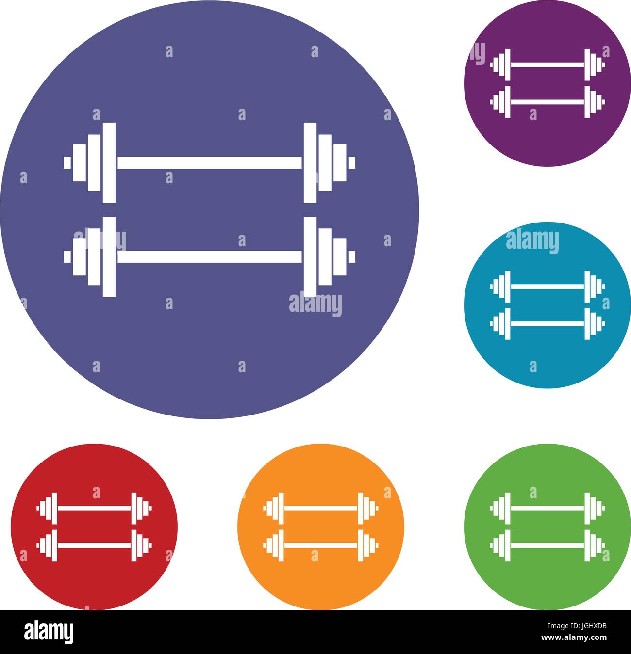 Two barbells icons set Stock Vector Image & Art - Alamy
