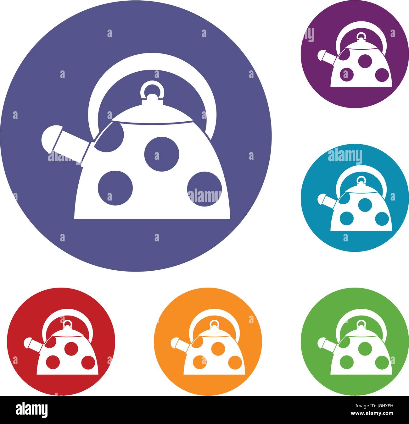 Kettle with white dots icons set Stock Vector Image & Art - Alamy