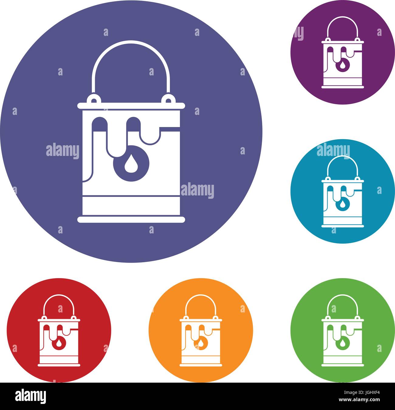 Bucket with paint icons set Stock Vector Image & Art - Alamy