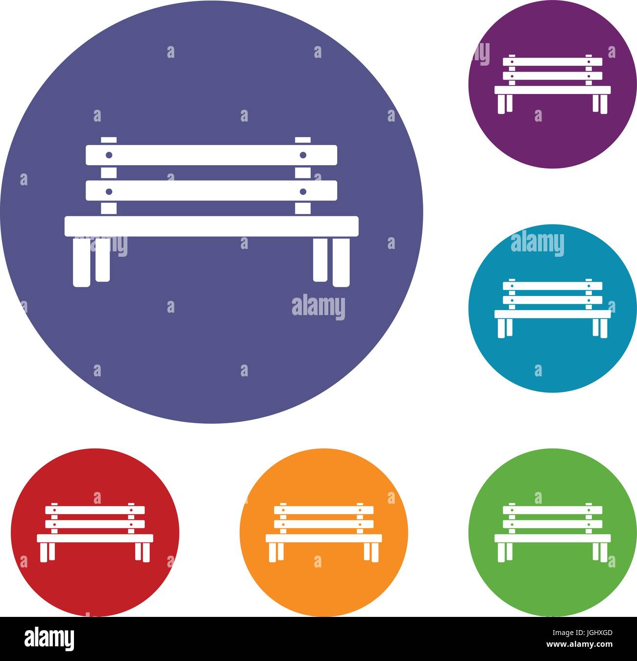Wooden bench icons set Stock Vector Image & Art - Alamy