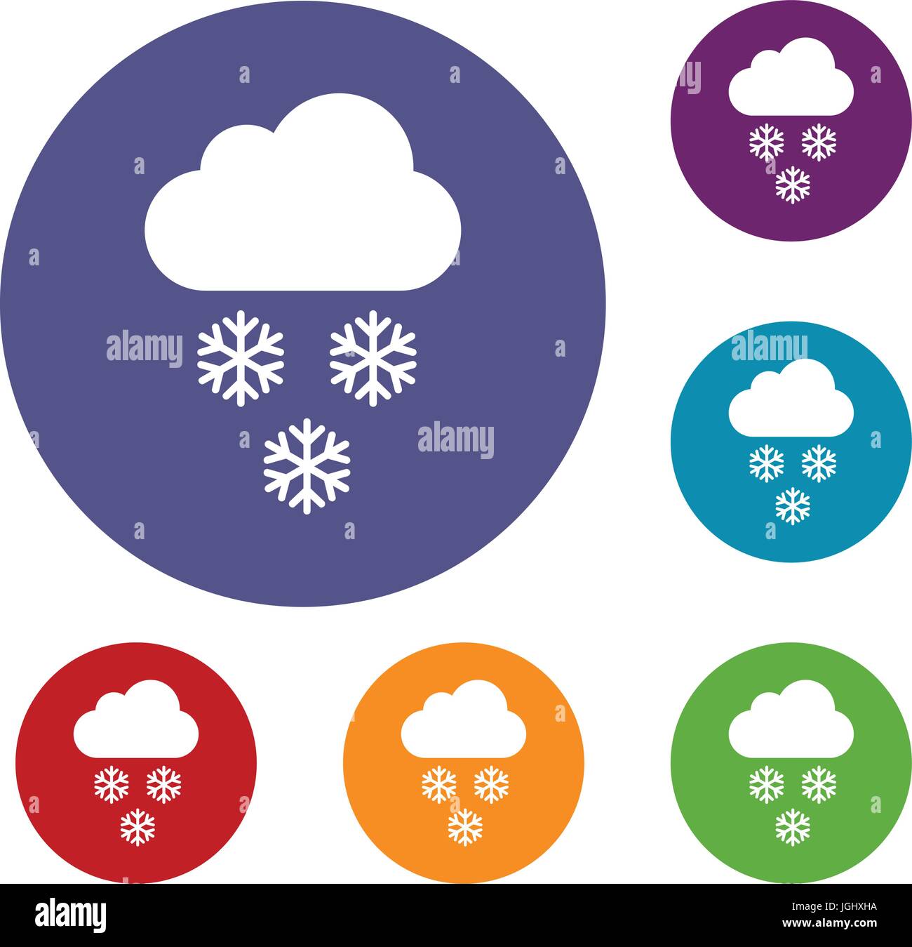 Cloud and snowflakes icons set Stock Vector Image & Art - Alamy