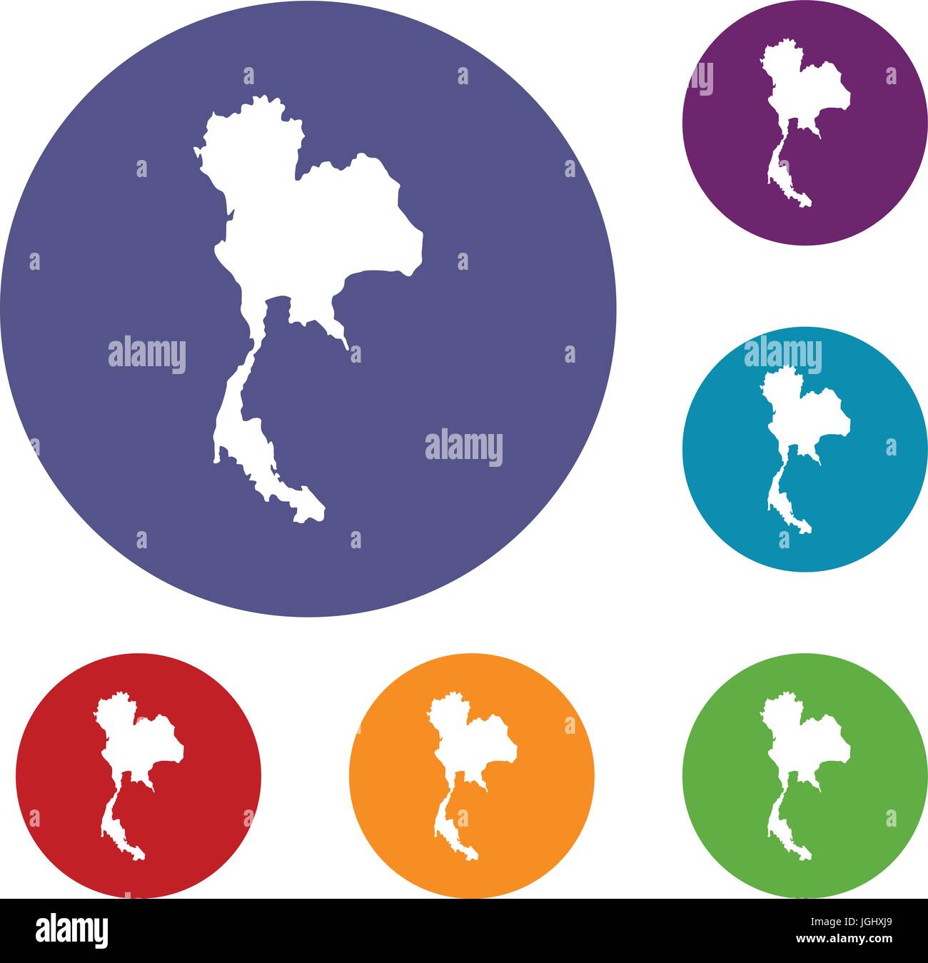 Thailand map icons set Stock Vector Image & Art - Alamy