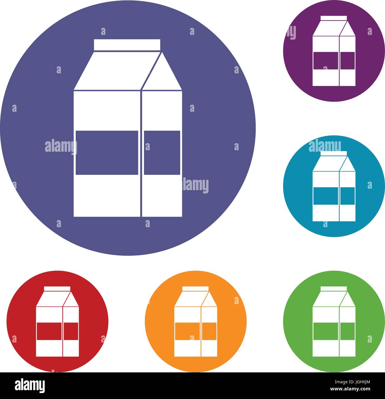 Box of milk icons set Stock Vector Image & Art - Alamy