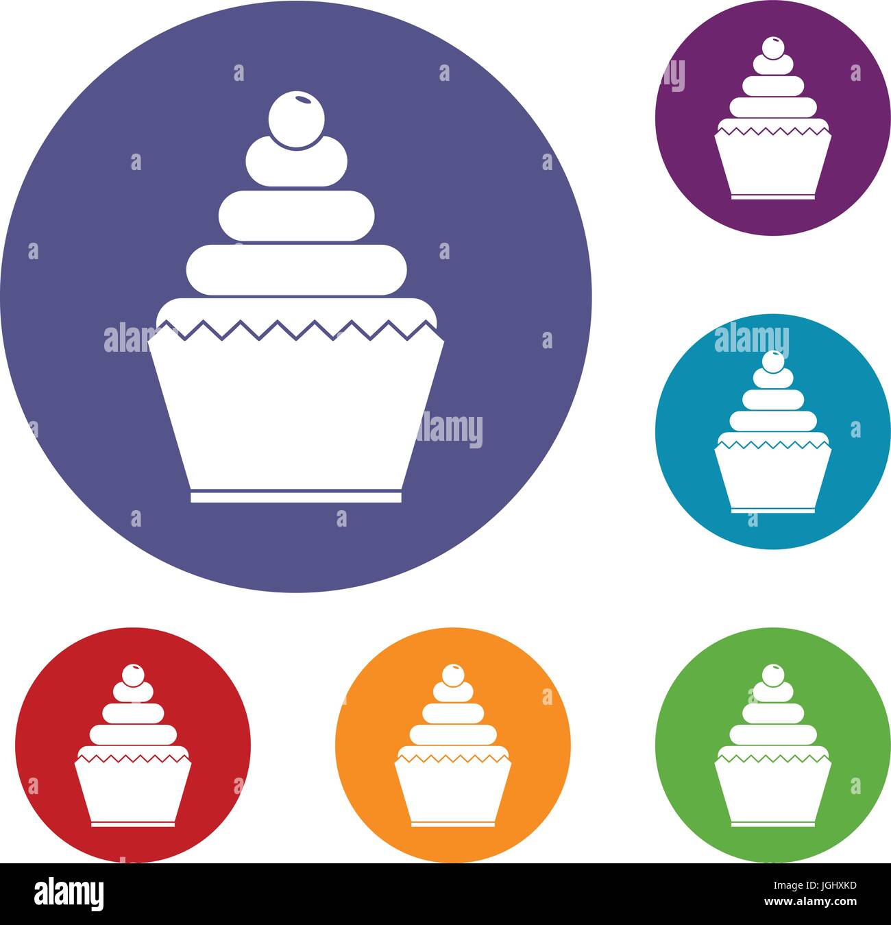 Cupcake icons set Stock Vector Image & Art - Alamy