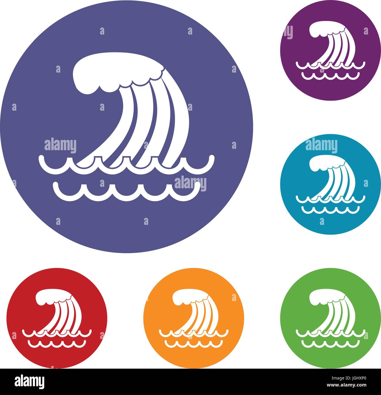 Tsunami wave icons set Stock Vector Image & Art - Alamy