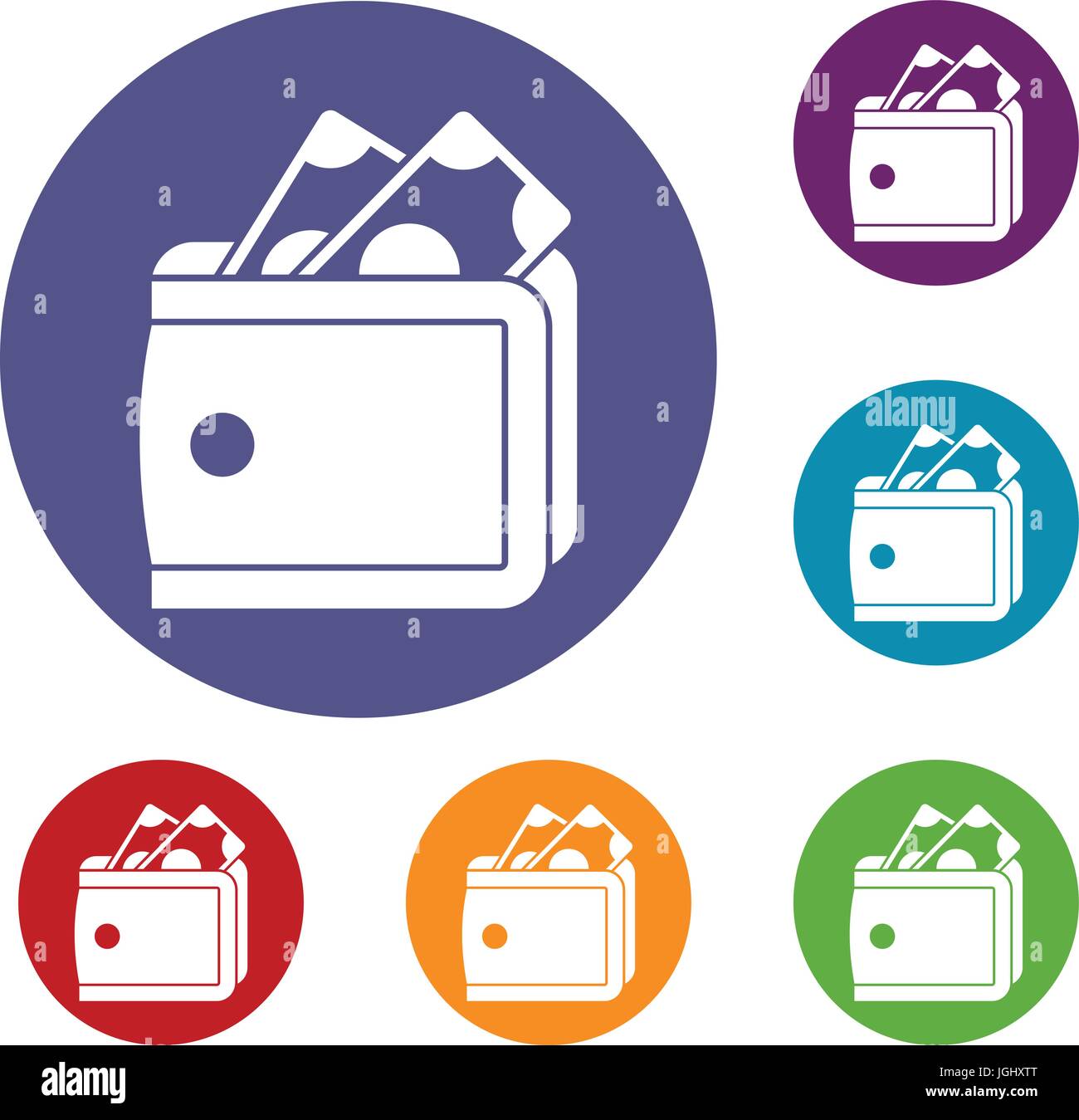 Wallet with cash icons set Stock Vector Image & Art - Alamy
