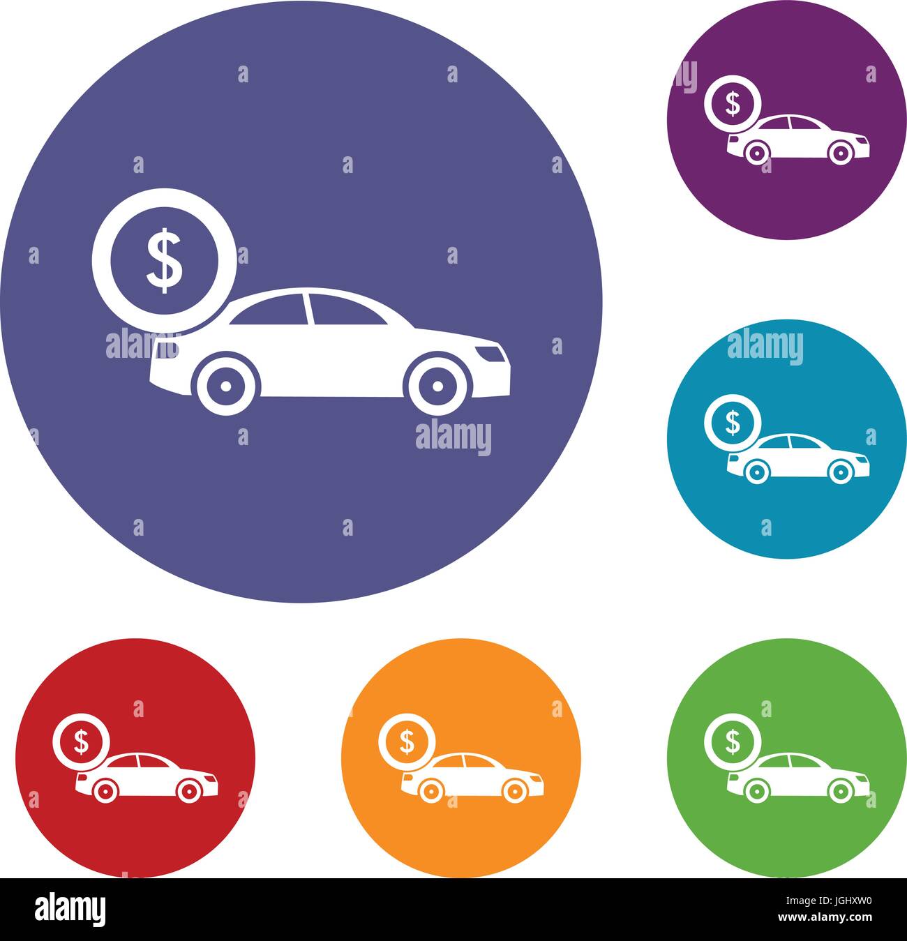 Car and dollar sign icons set Stock Vector Image & Art - Alamy