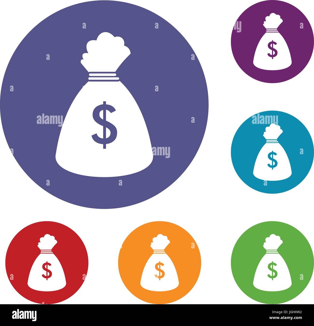 Money bag icons set Stock Vector Image & Art - Alamy