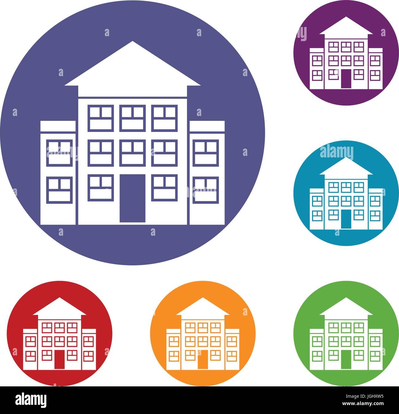 Bank building icons set Stock Vector Image & Art - Alamy