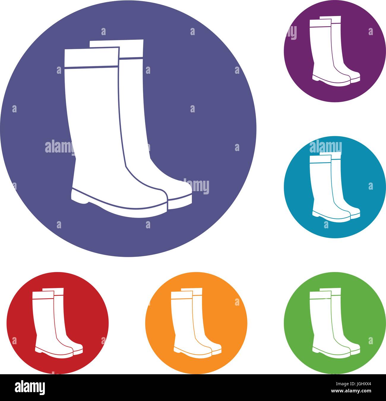 Rubber boots icons set Stock Vector Image & Art - Alamy