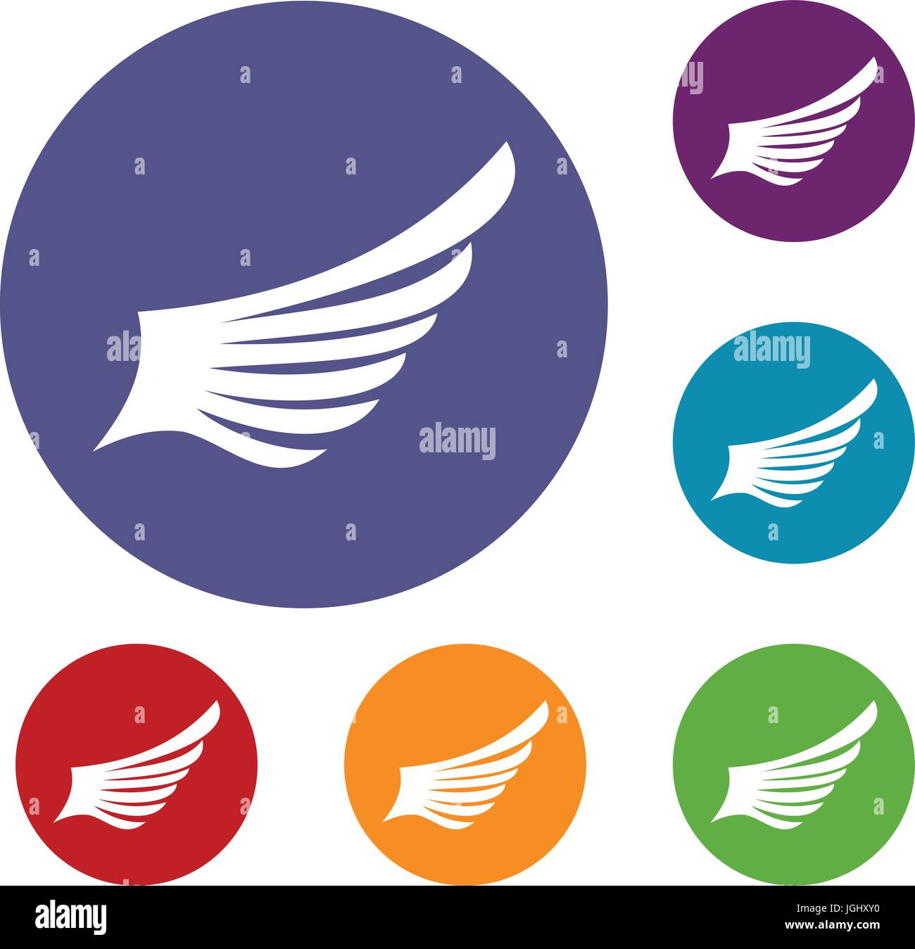 Wing icons set Stock Vector Image & Art - Alamy