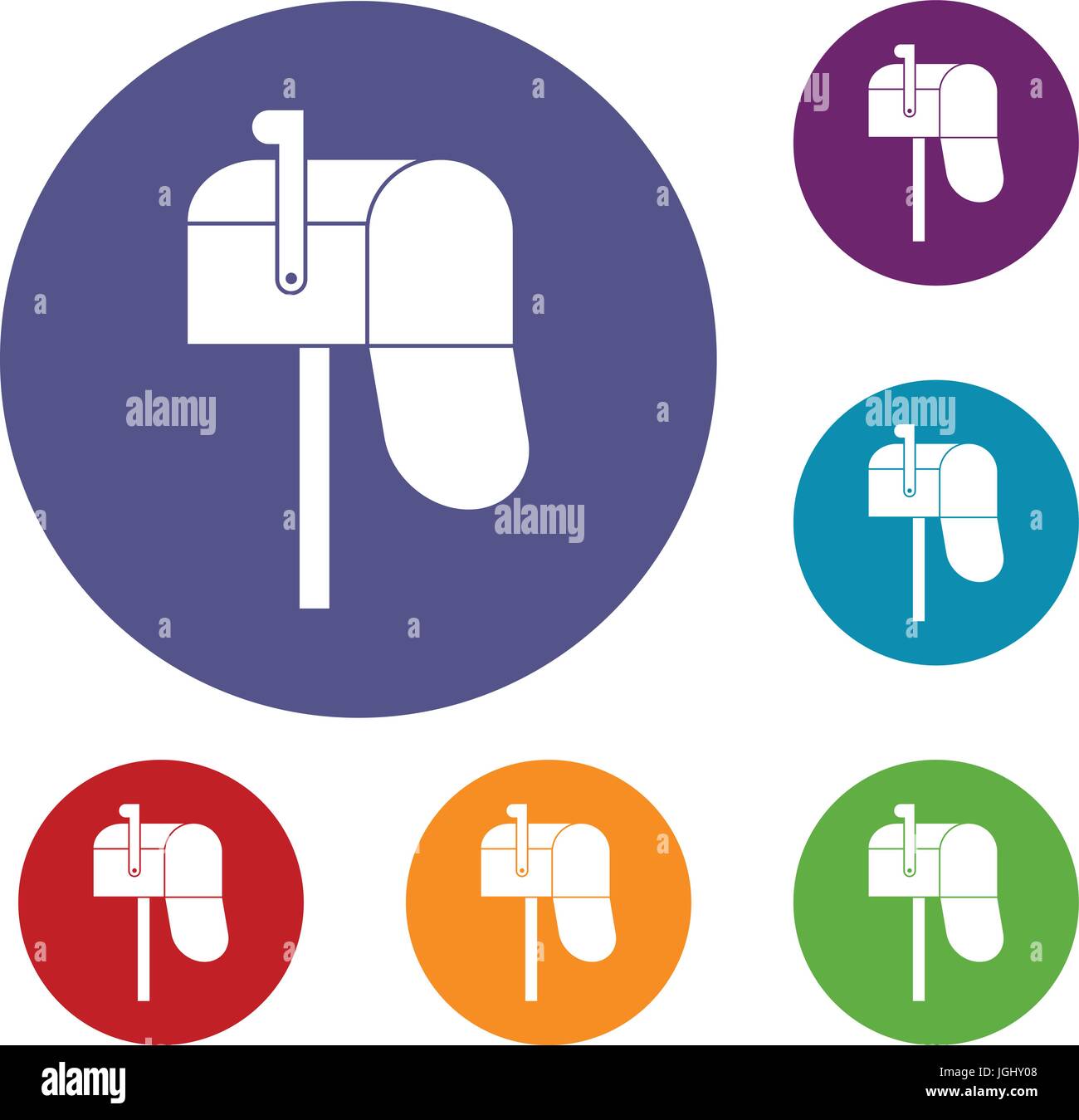 Open mailbox icons set Stock Vector Image & Art - Alamy