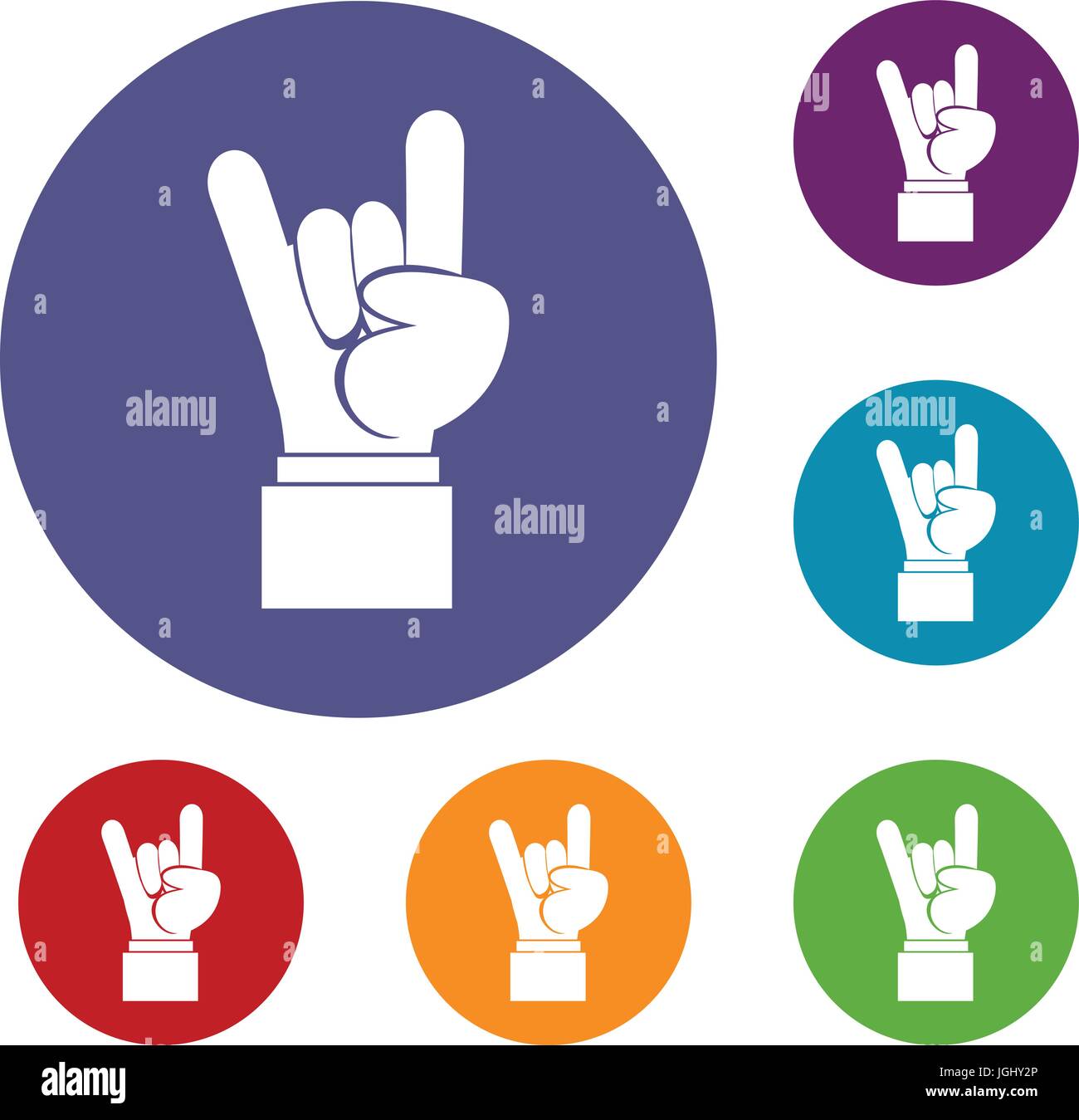 Rock and Roll hand sign icons set Stock Vector Image & Art - Alamy