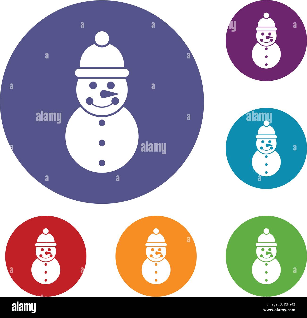 Smiling snowman green hat Stock Vector Images - Alamy