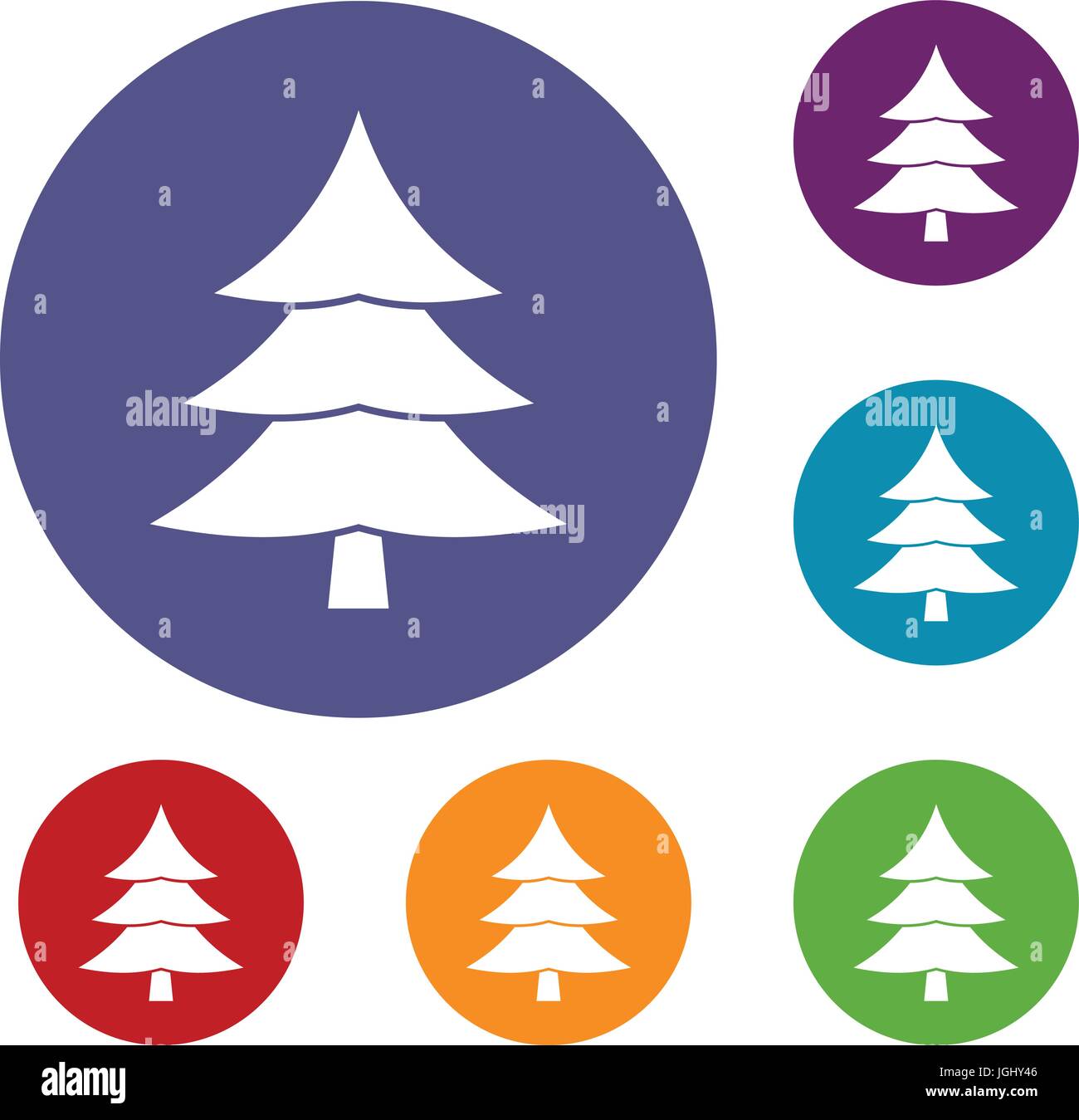 Fir tree icons set Stock Vector Image & Art - Alamy