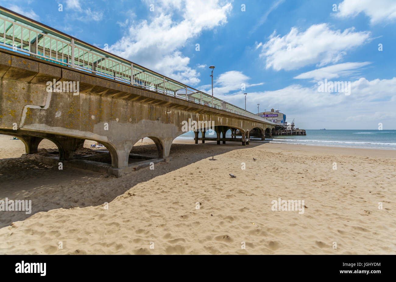 A view of Bournemouth Pier from the beach Stock Photo - Alamy