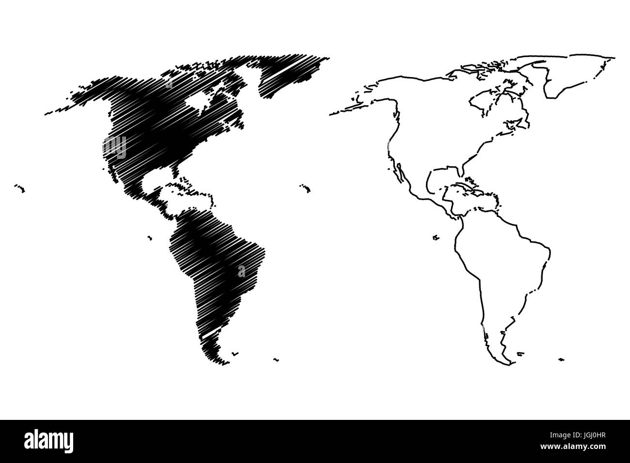 Map of America vector illustration, scribble sketch America Stock ...