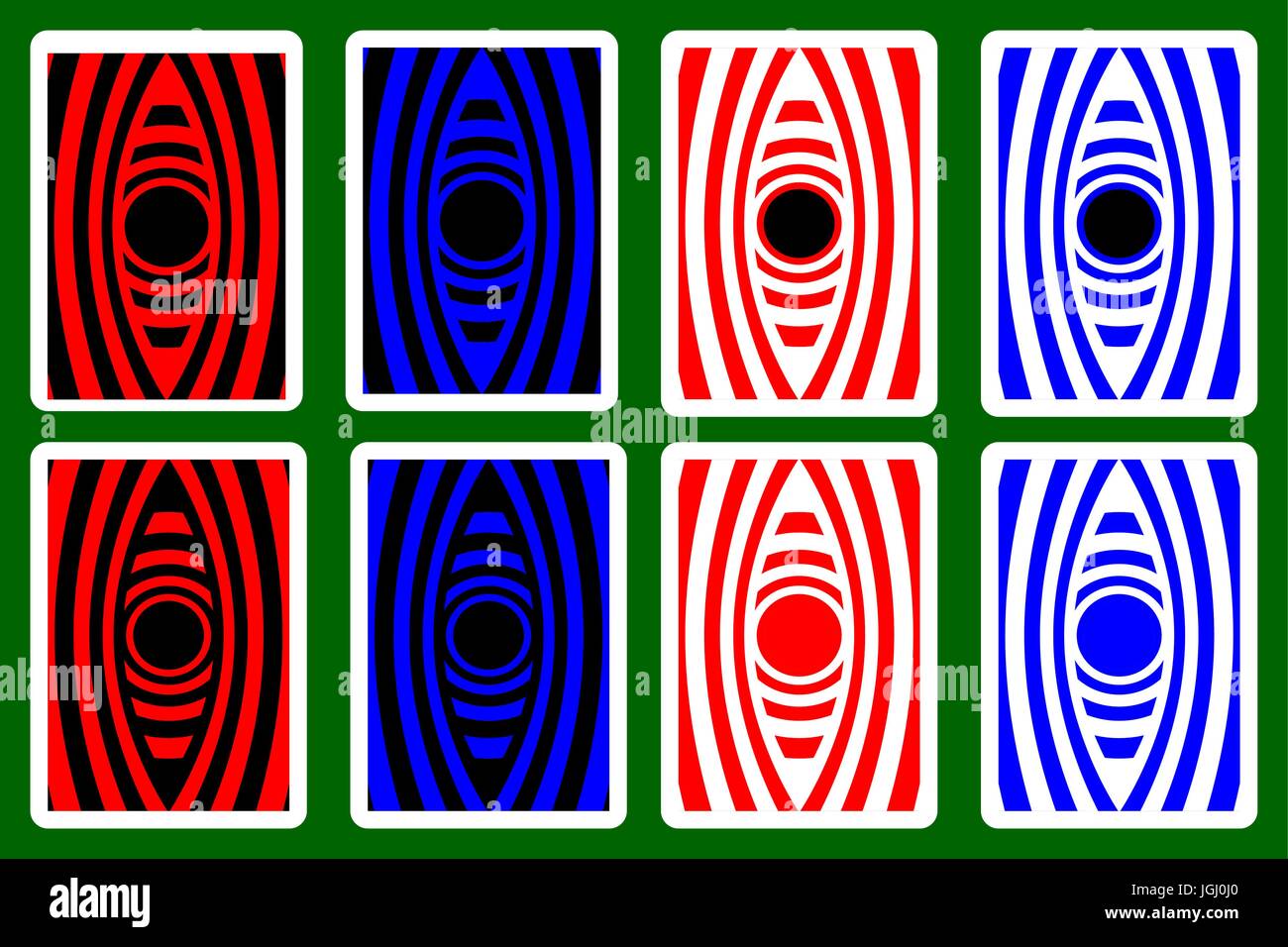 Playing Card Back Designs, Eye - pattern, vector set Stock Vector Image ...