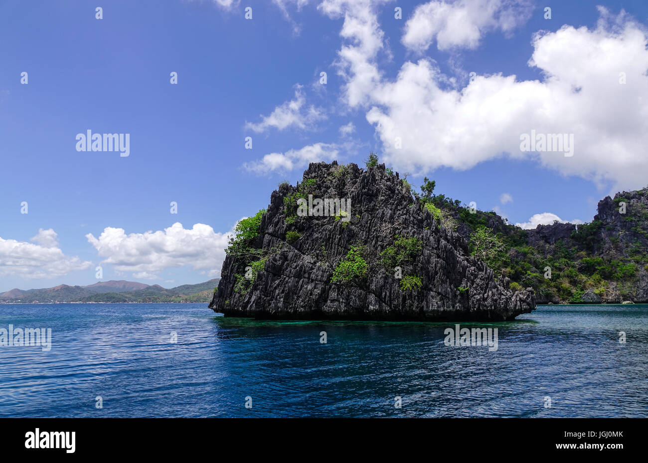 Beautiful sea with the rock island in Coron, Philippines. Coron is the ...
