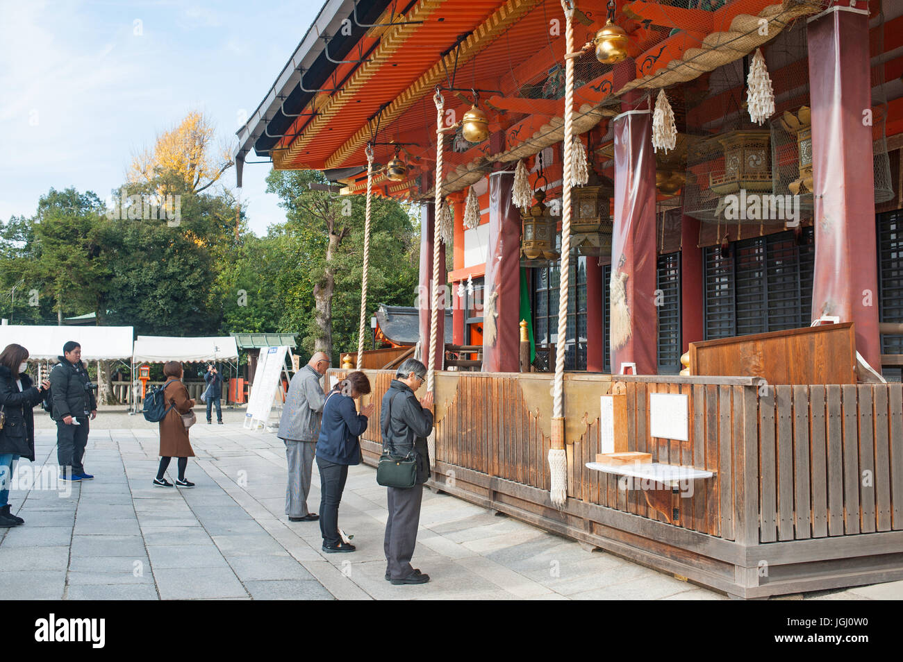 Kyoto, Japan - Ringing bells at the Yasaka Shrine Stock Photo - Alamy