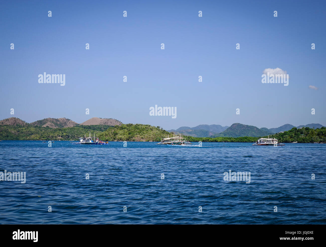 Seascape of Palawan Islands in Philippines. The Palawan coast is one of ...