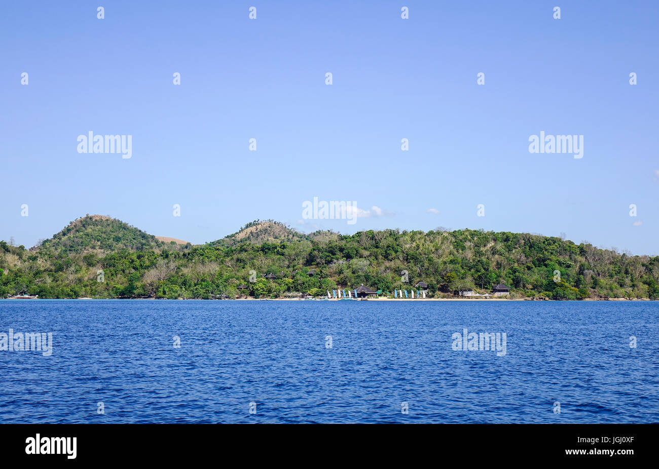 Seascape of Palawan Islands at summer in Philippines. The Palawan coast ...