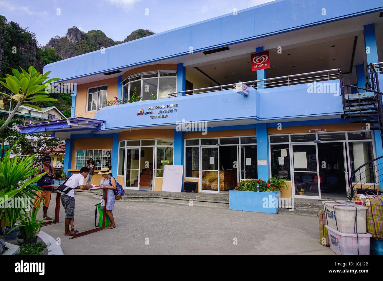 El Nido, Philippines - Apr 8, 2017. Main building of El Nido Ports in ...