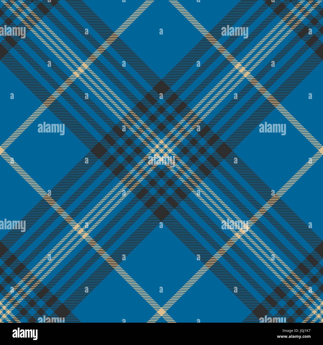 Fabric texture blue check plaid seanless pattern. Vector illustration ...