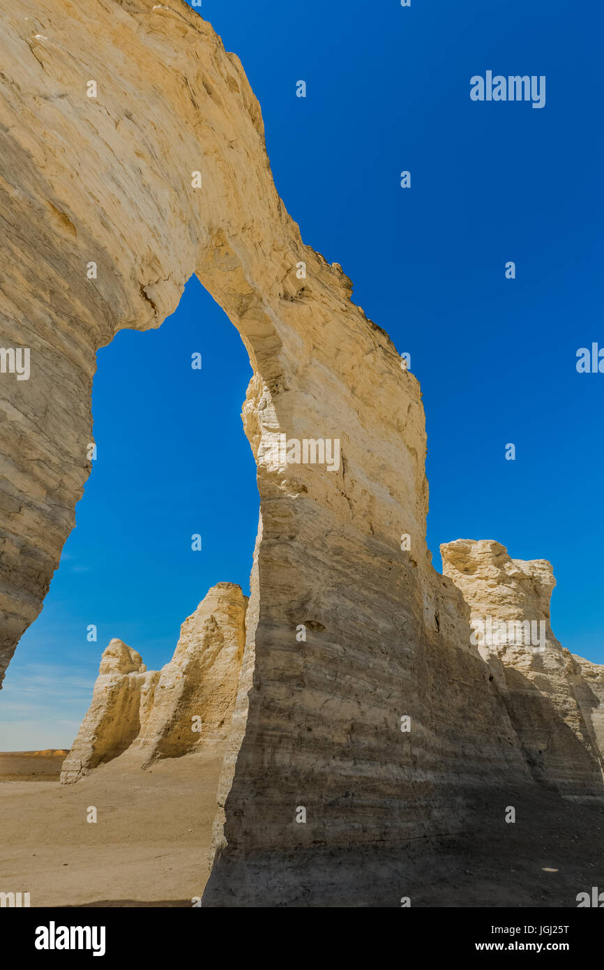 The Eye of the Needle formation at Monument Rocks, aka Chalk Pyramids ...
