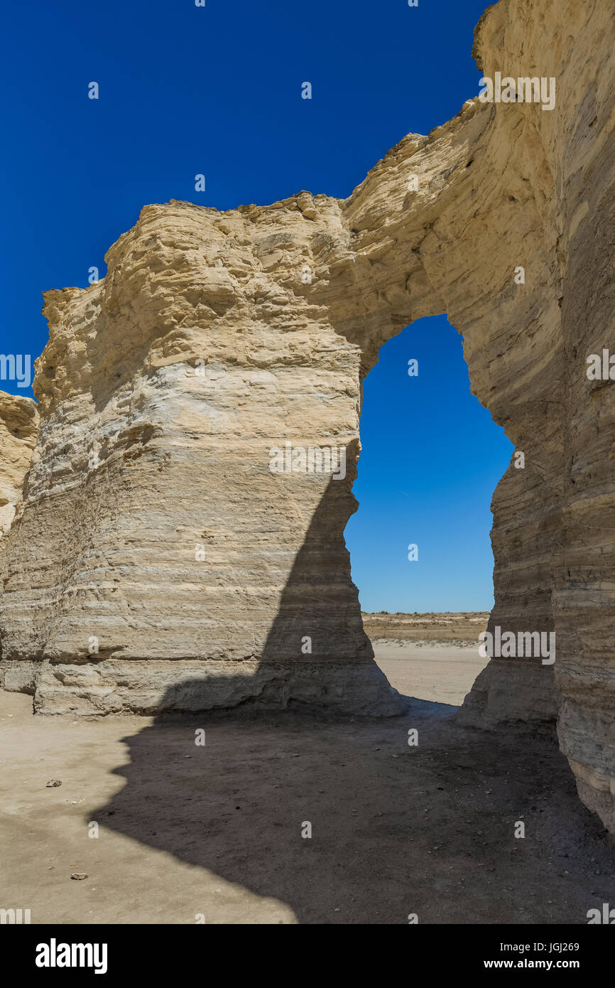 The Eye of the Needle formation at Monument Rocks, aka Chalk Pyramids ...