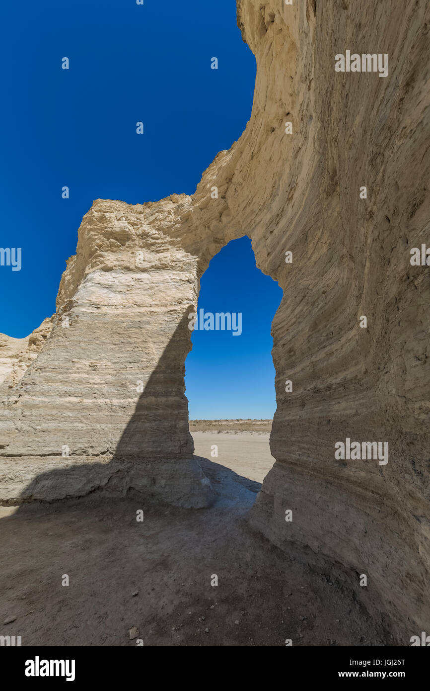 The Eye of the Needle formation at Monument Rocks, aka Chalk Pyramids ...