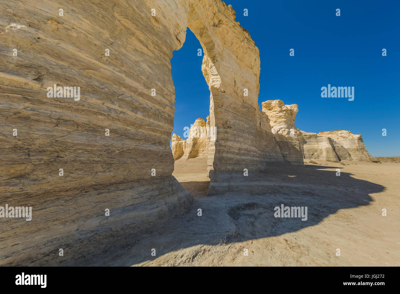 The Eye of the Needle formation at Monument Rocks, aka Chalk Pyramids ...