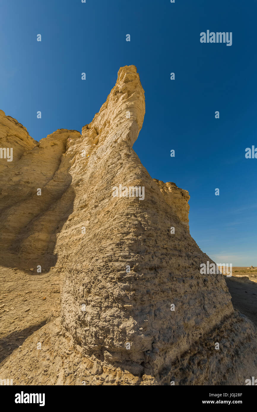 Niobrara Chalk formations at Monument Rocks, aka Chalk Pyramids, the ...
