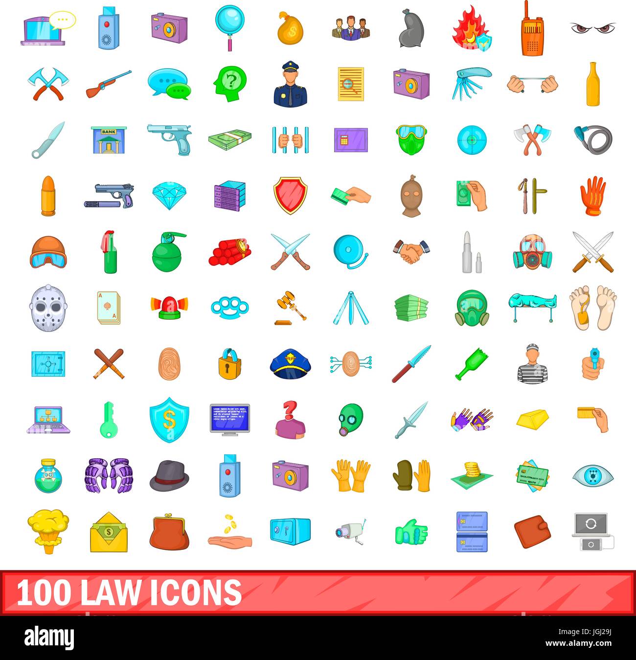 100 law icons set, cartoon style Stock Vector Image & Art - Alamy
