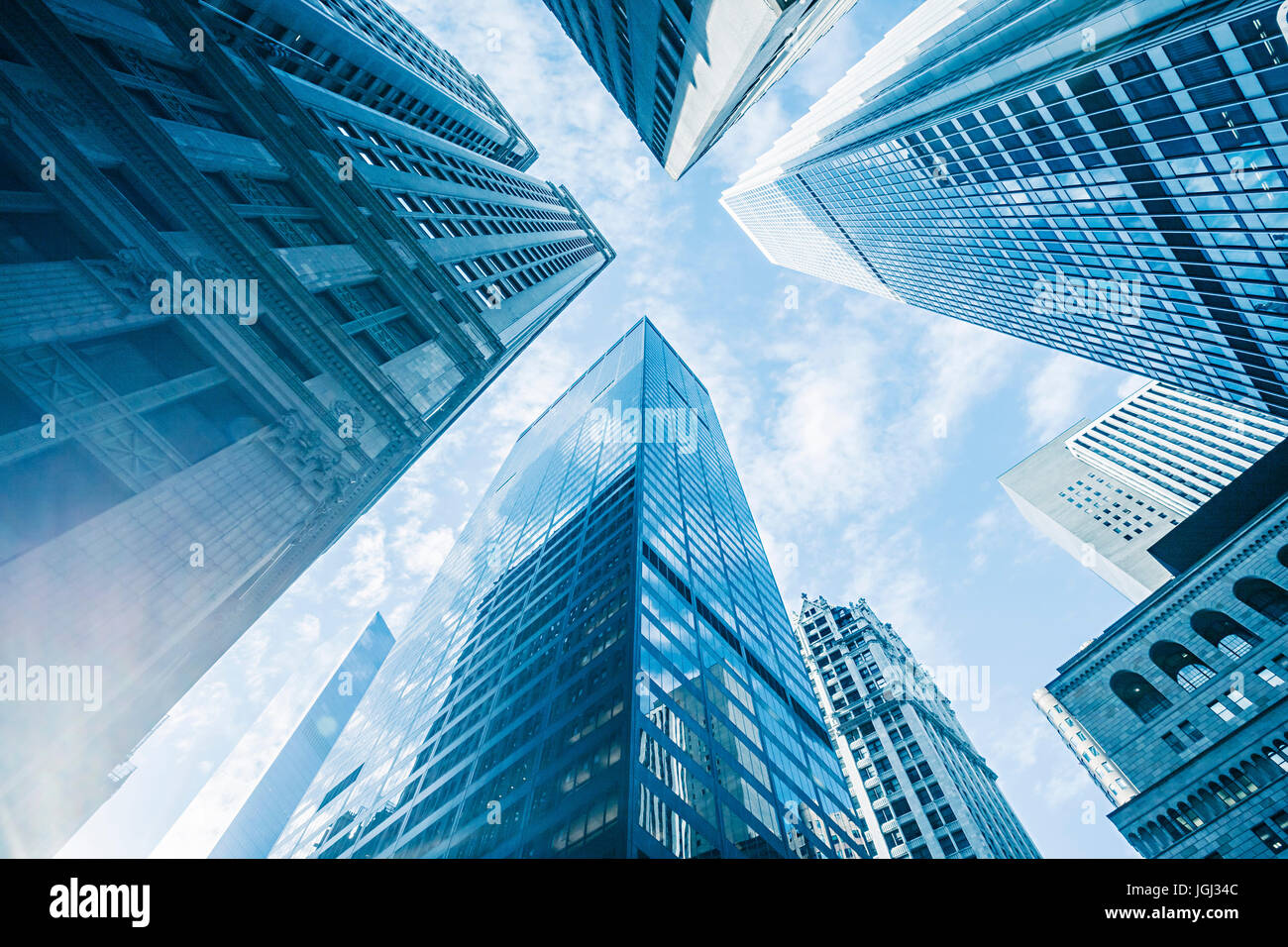 New York City wall street, high rise buildings Stock Photo - Alamy