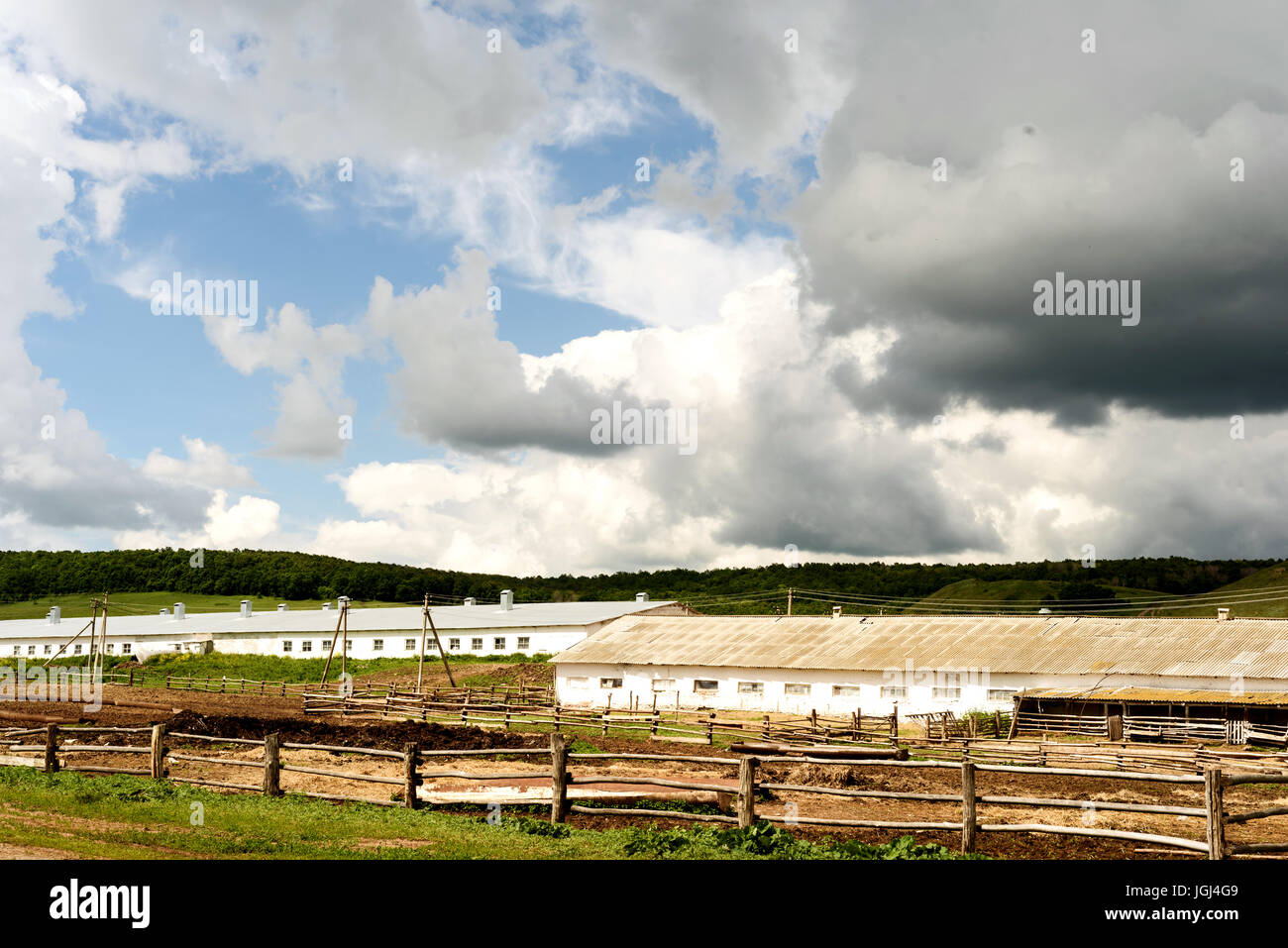 Rural farm buildings in Russia during the summer sun Stock Photo - Alamy