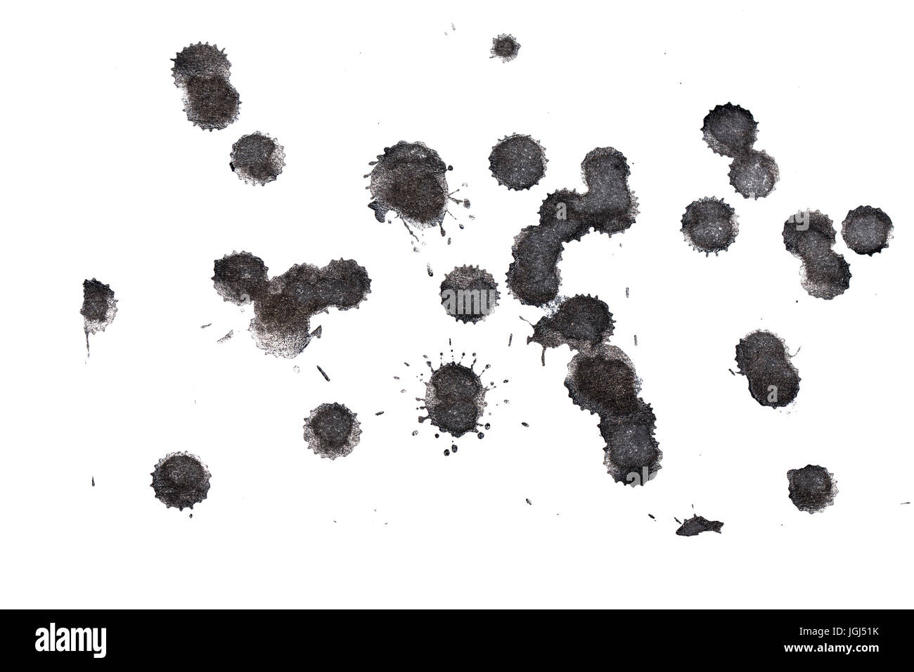 Abstract black ink splash. Ink blots. Design elements. Water-soluble ...