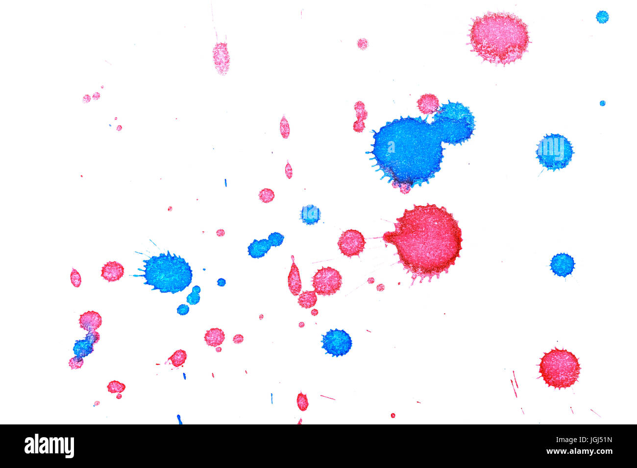 Abstract two-color red blue ink splash. Ink blots. Elements of design ...