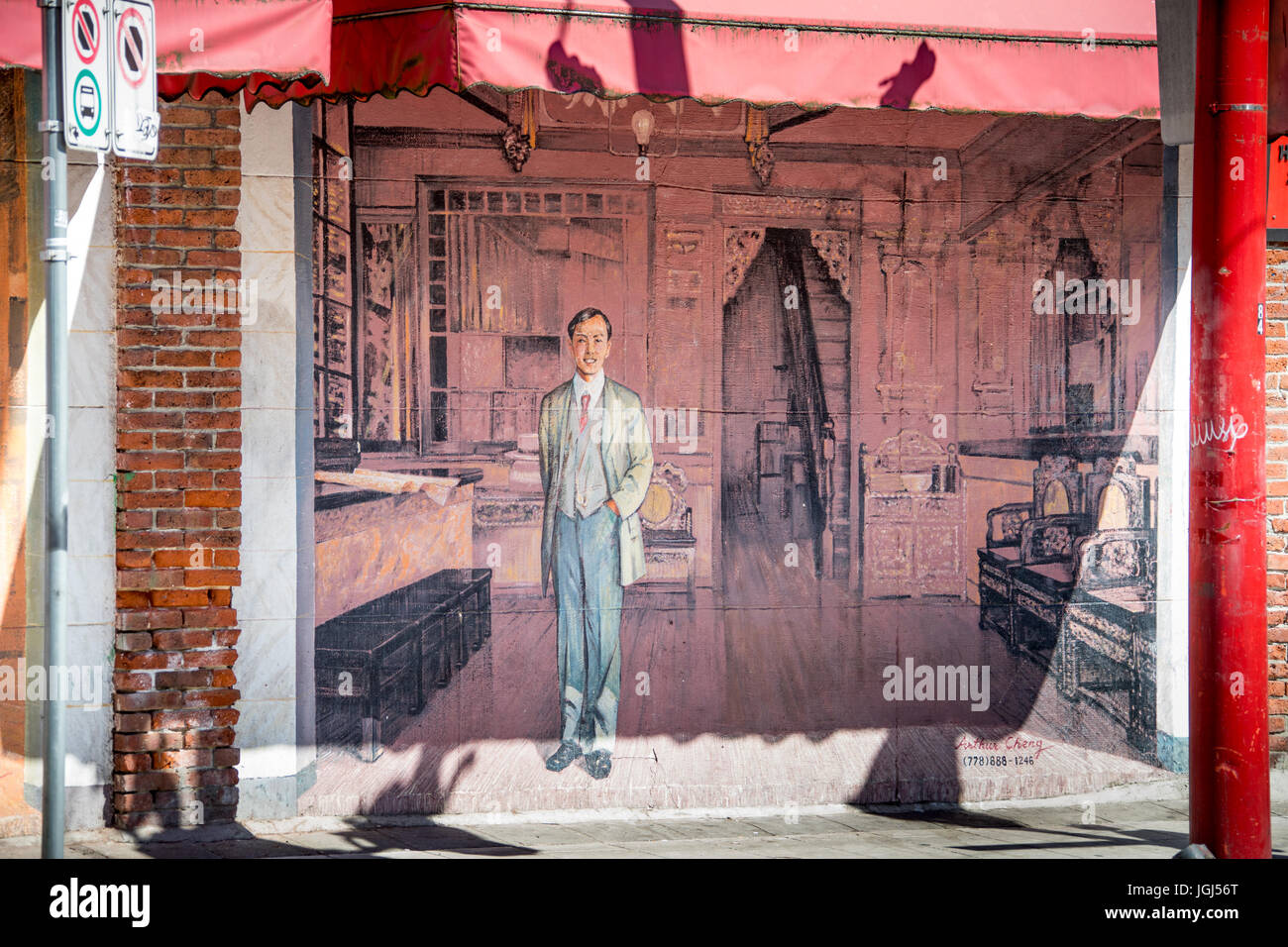 1905 Man in a Suit, Mural by Arthur Cheng, Columbia Street, Chinatown ...