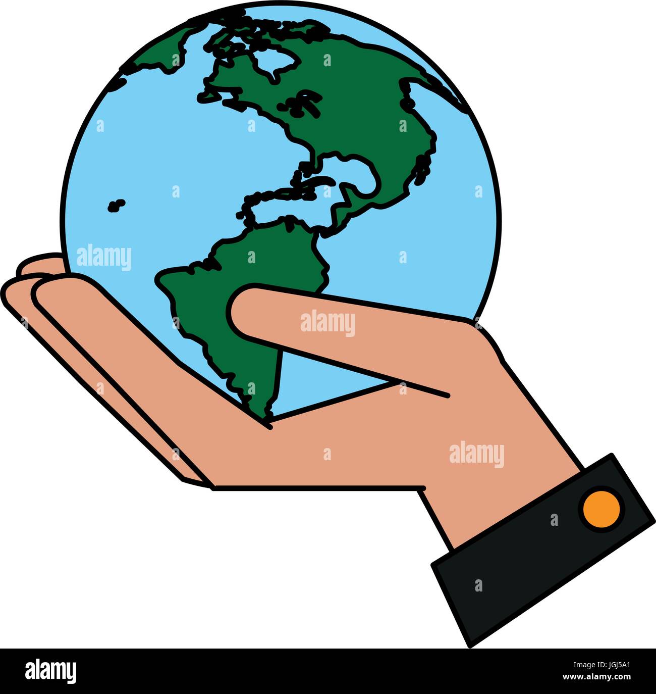 Hand and globe design Stock Vector Image & Art - Alamy