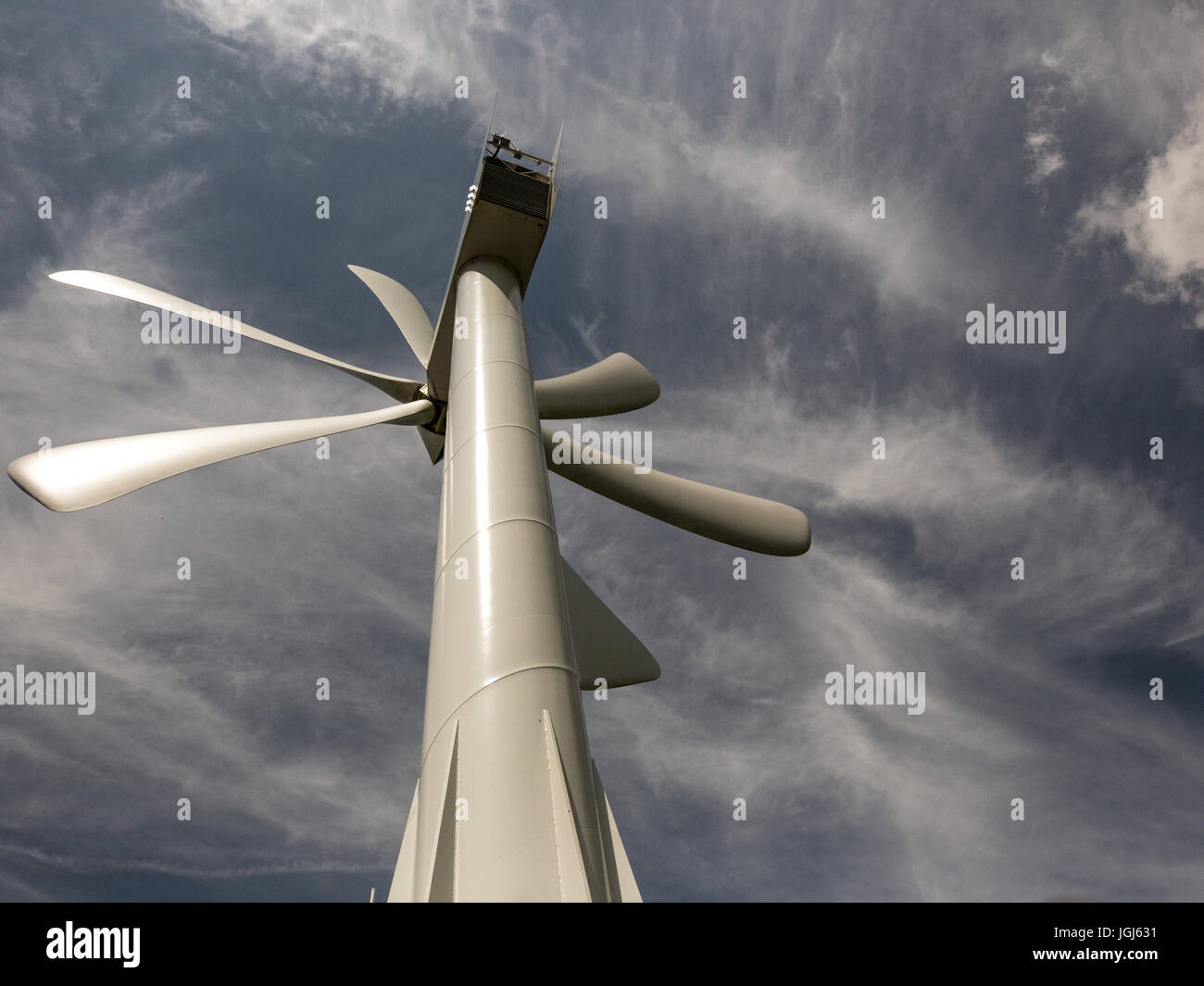 Swiss Windmill On A Mountain Stock Photo - Alamy