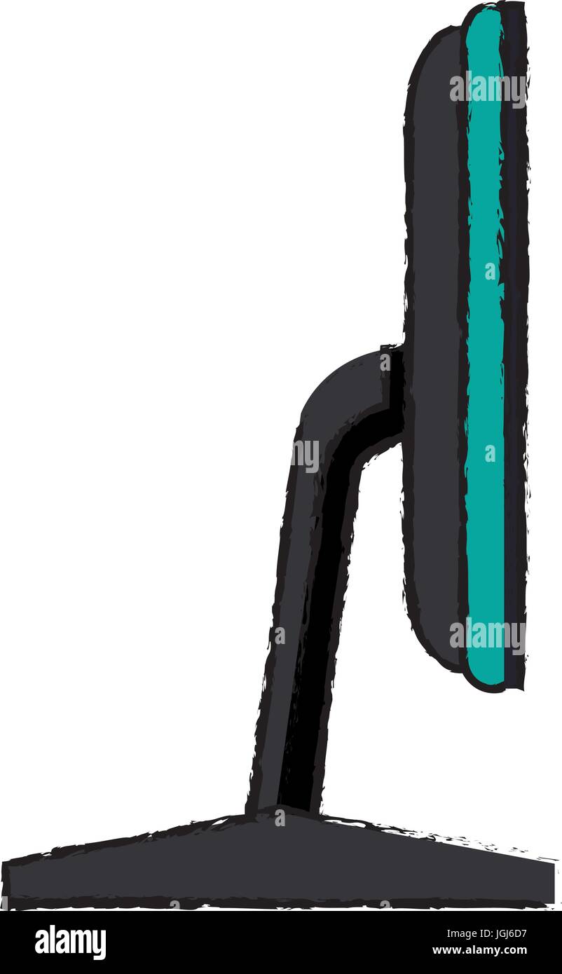 screen monitor device side view Stock Vector Image & Art - Alamy