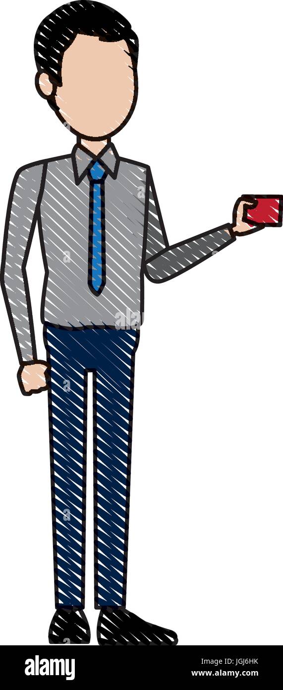 man character standing holding card image Stock Vector Image & Art - Alamy