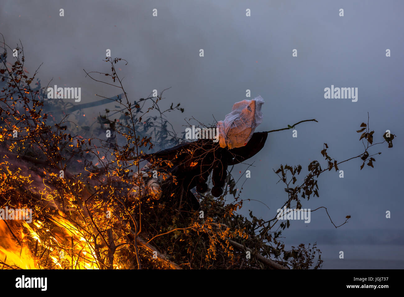 Burning a witch effigy is a Danish midsummer tradition on the 23th of ...
