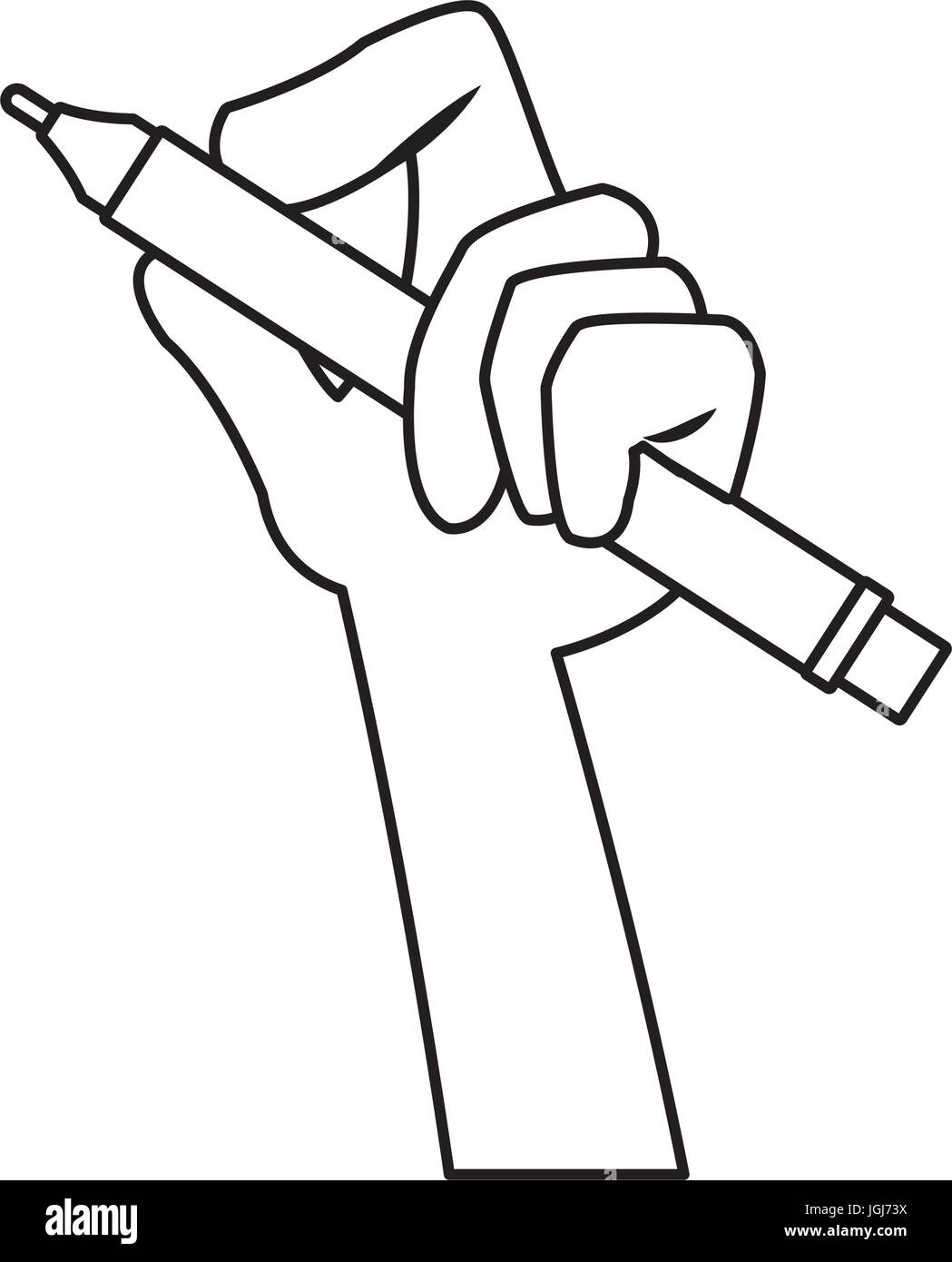 Architect holding pencil working Stock Vector Images - Alamy